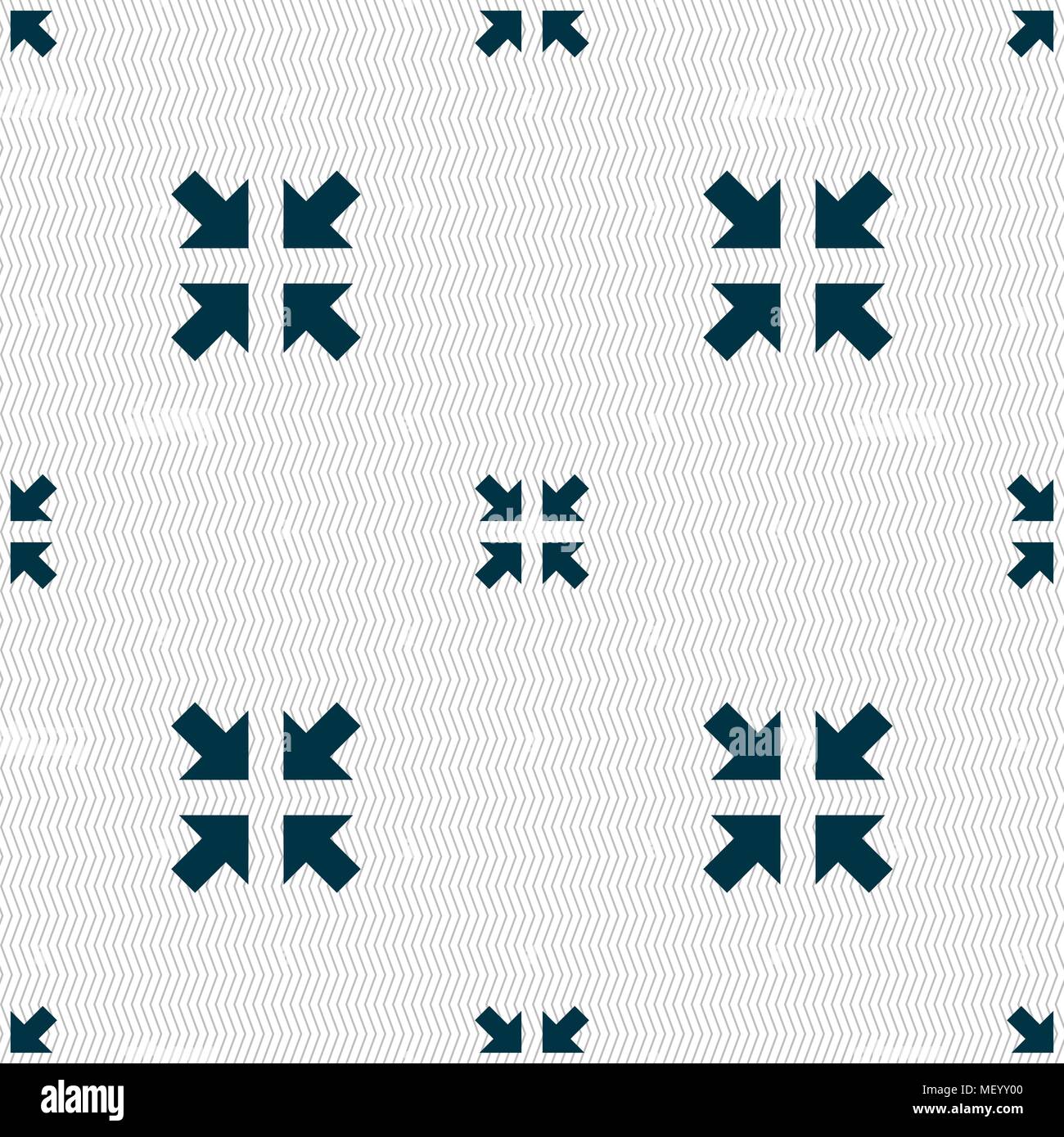 Exit full screen icon sign. Seamless pattern with geometric texture ...