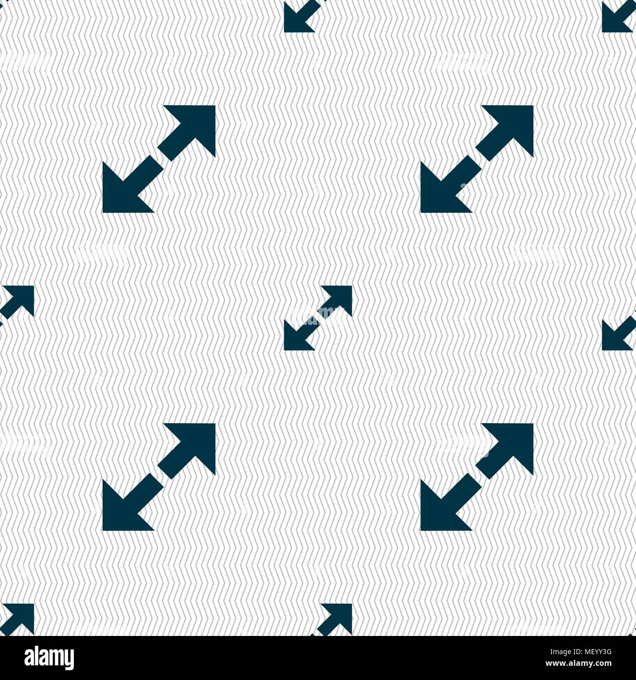Full screen icon sign. Seamless pattern with geometric texture. Vector ...