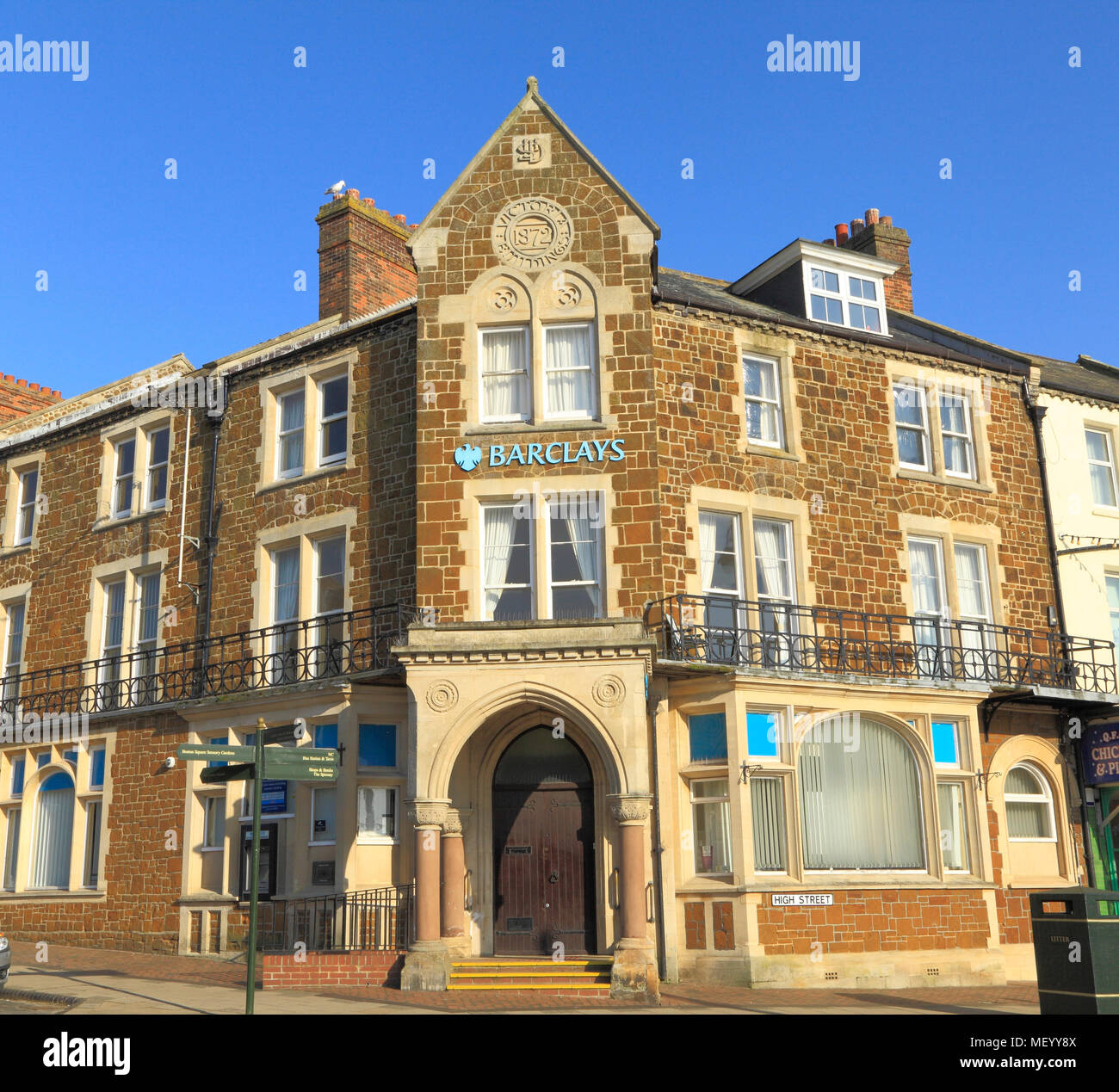 Barclays Bank, Hunstanton, Norfolk, carstone building, built 1872 ...