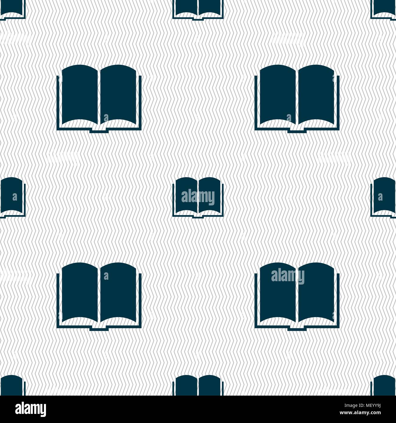 Book icon sign. Seamless pattern with geometric texture. Vector ...