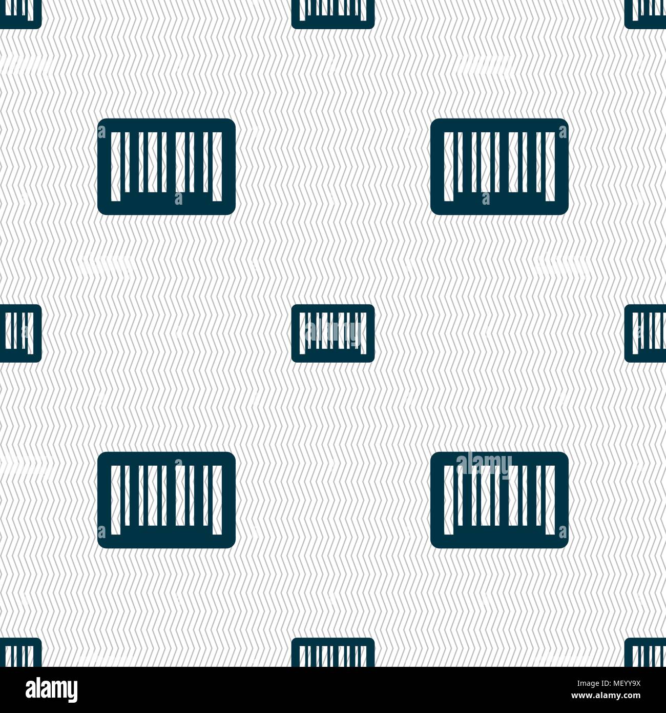 barcode icon sign. Seamless pattern with geometric texture. Vector ...