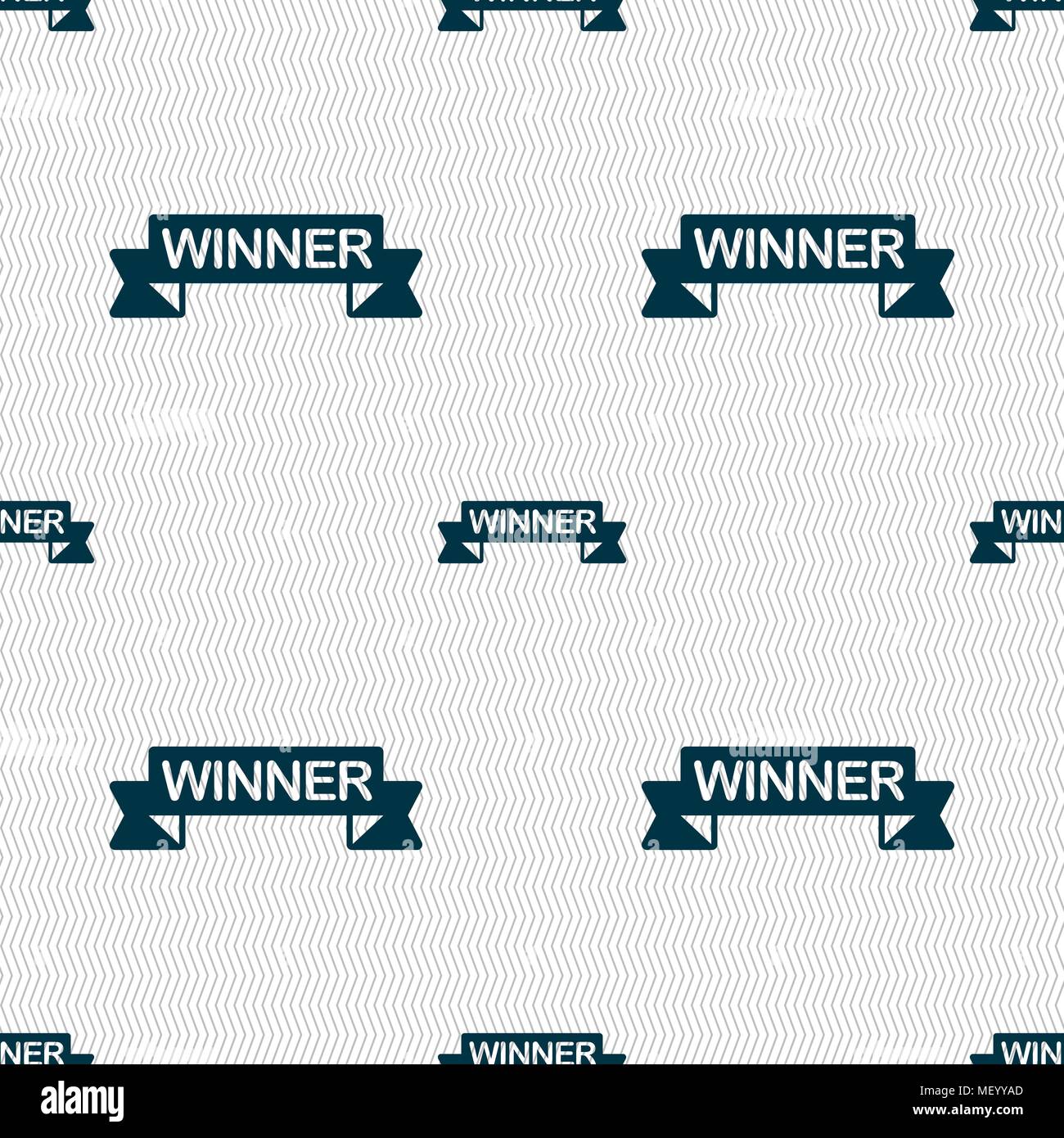 Winner icon sign. Seamless pattern with geometric texture. Vector ...