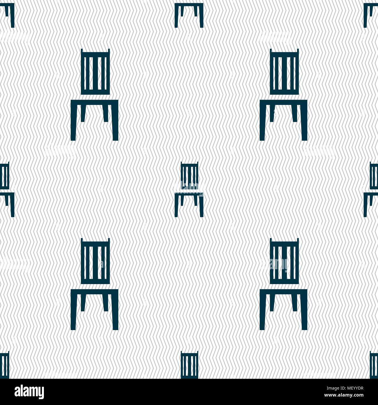 chair icon sign. Seamless pattern with geometric texture. Vector ...