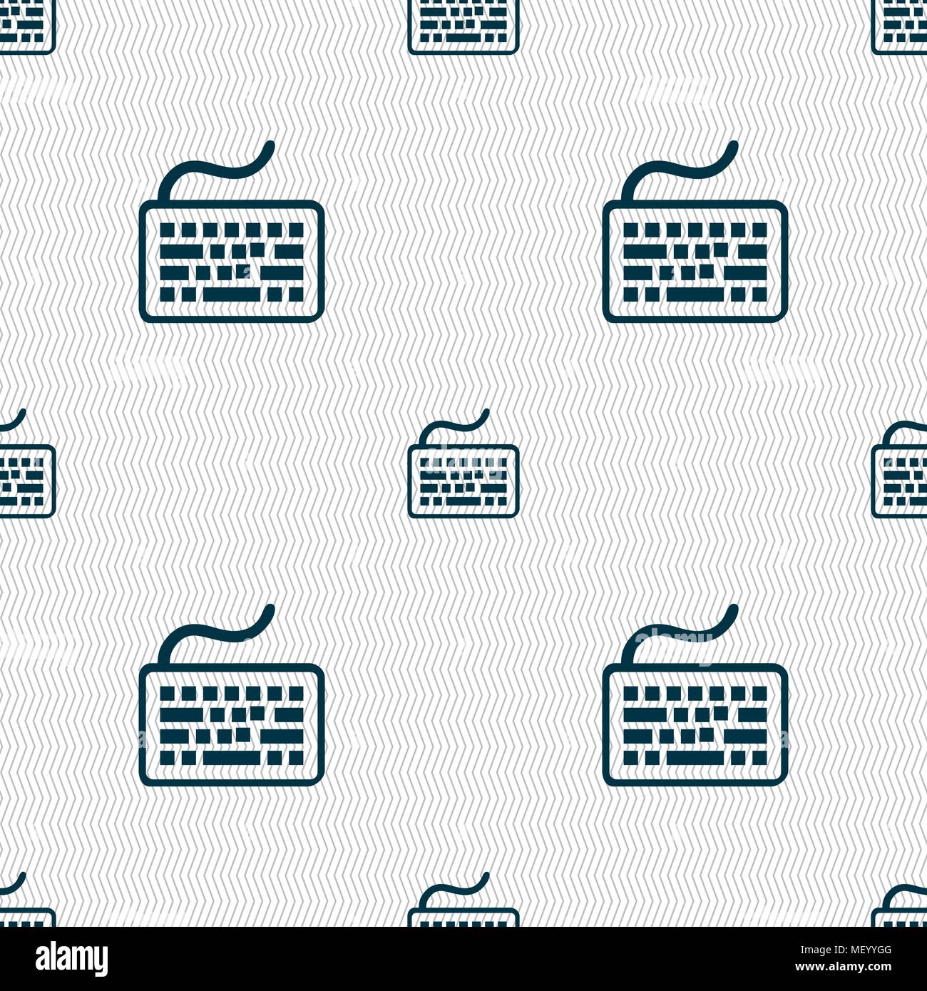Keyboard icon sign. Seamless pattern with geometric texture. Vector illustration Stock Vector ...