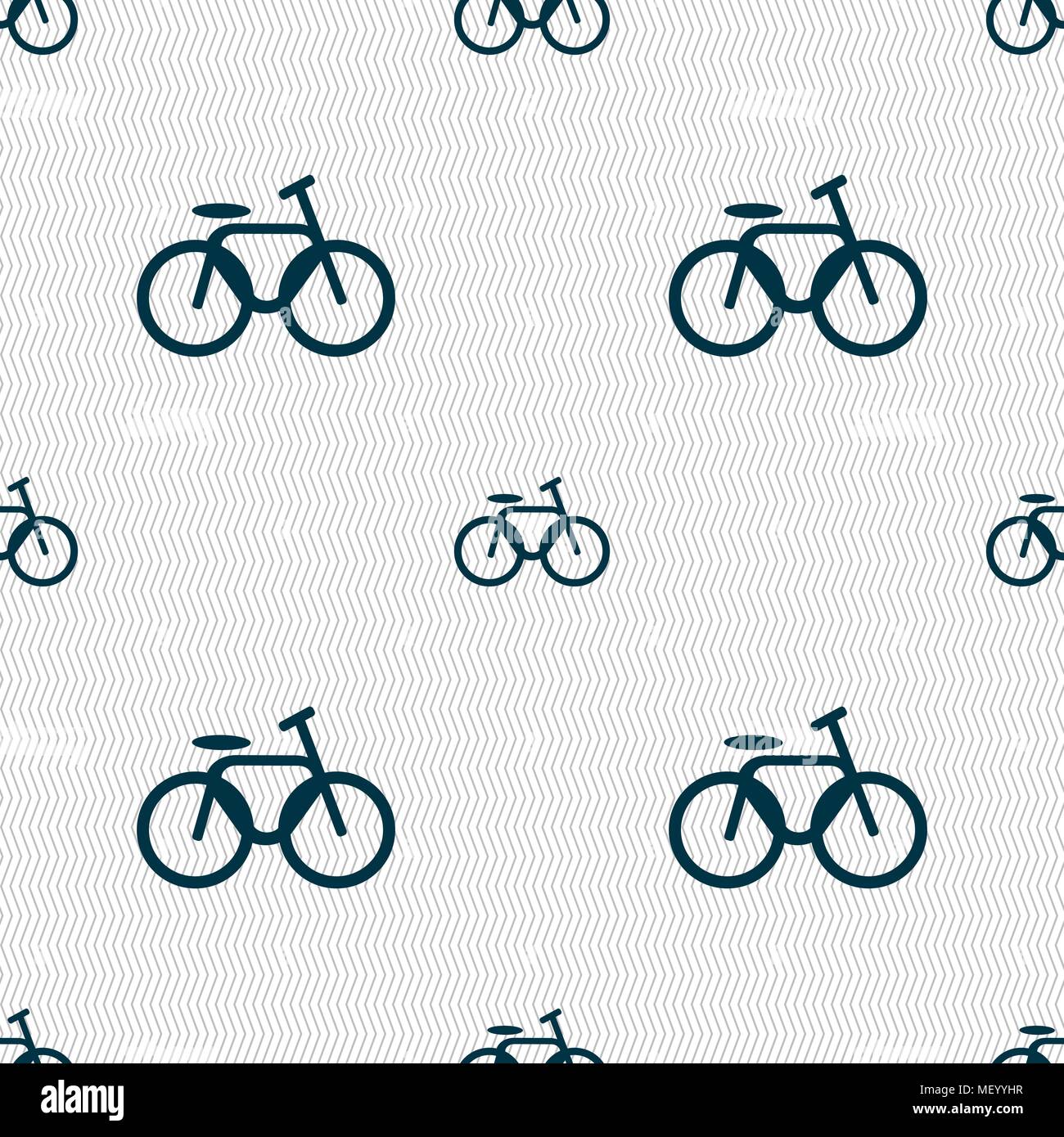 Bicycle, bike icon sign. Seamless pattern with geometric texture ...