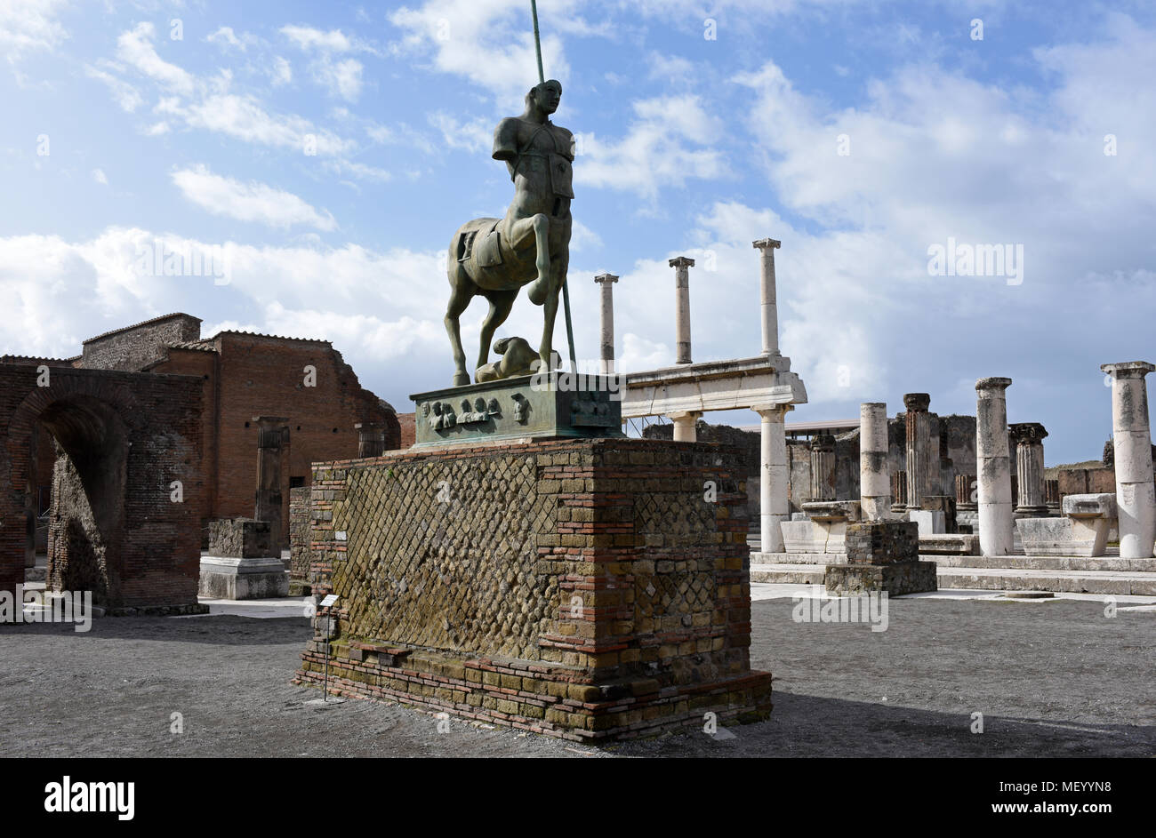 The Forum and other ruins at Pompeii, close to the city of Naples in ...
