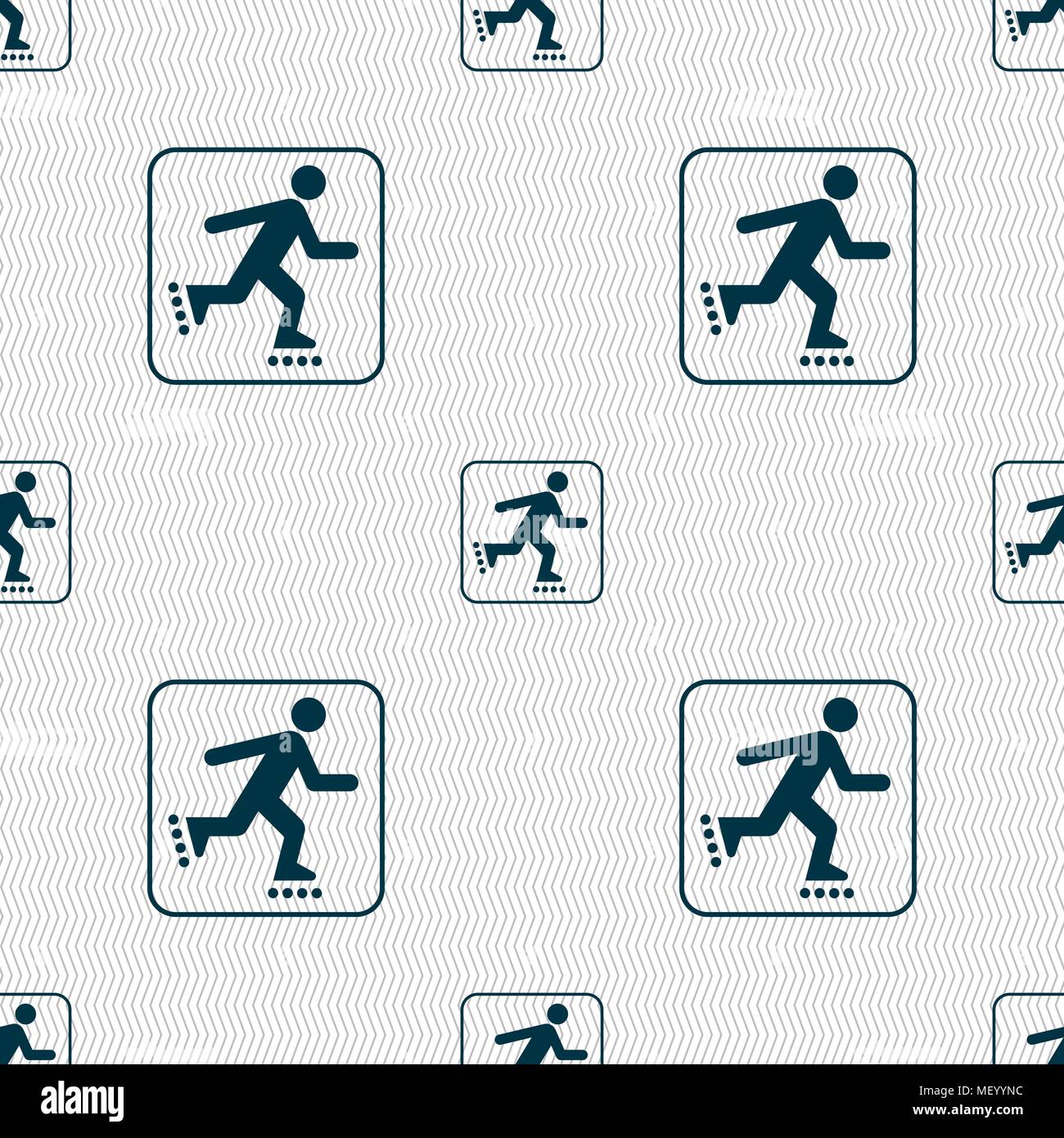roller skating sign. Seamless pattern with geometric texture. Vector ...