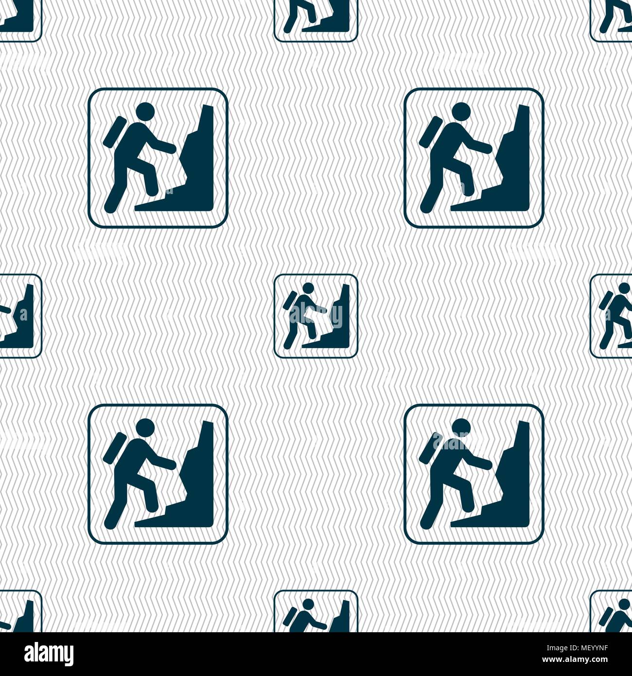 rock climbing sign. Seamless pattern with geometric texture. Vector ...