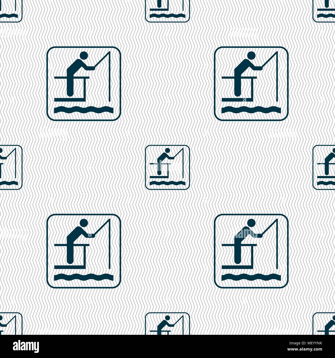 fishing sign. Seamless pattern with geometric texture. Vector ...