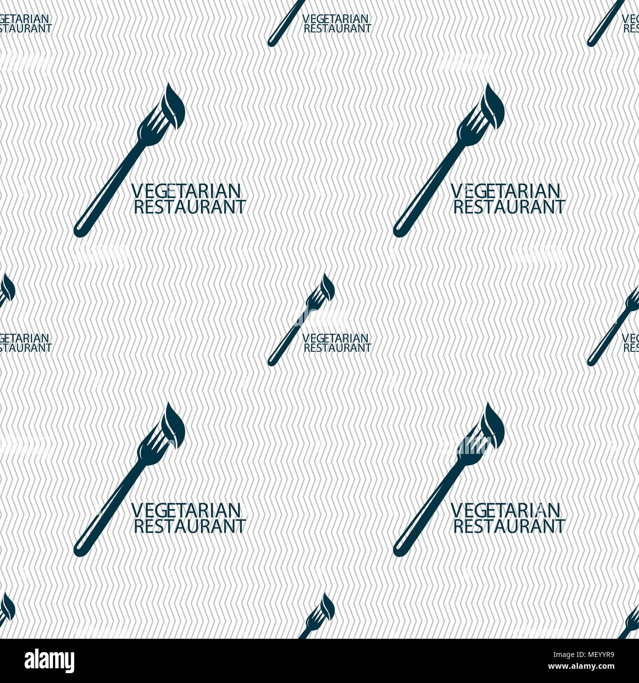 vegetarian restaurant sign. Seamless pattern with geometric texture ...