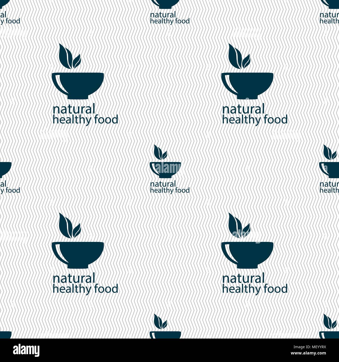 healthy food concept sign. Seamless pattern with geometric texture ...