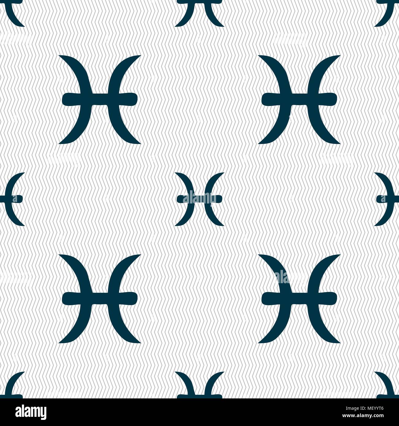 Pisces zodiac sign sign. Seamless pattern with geometric texture ...