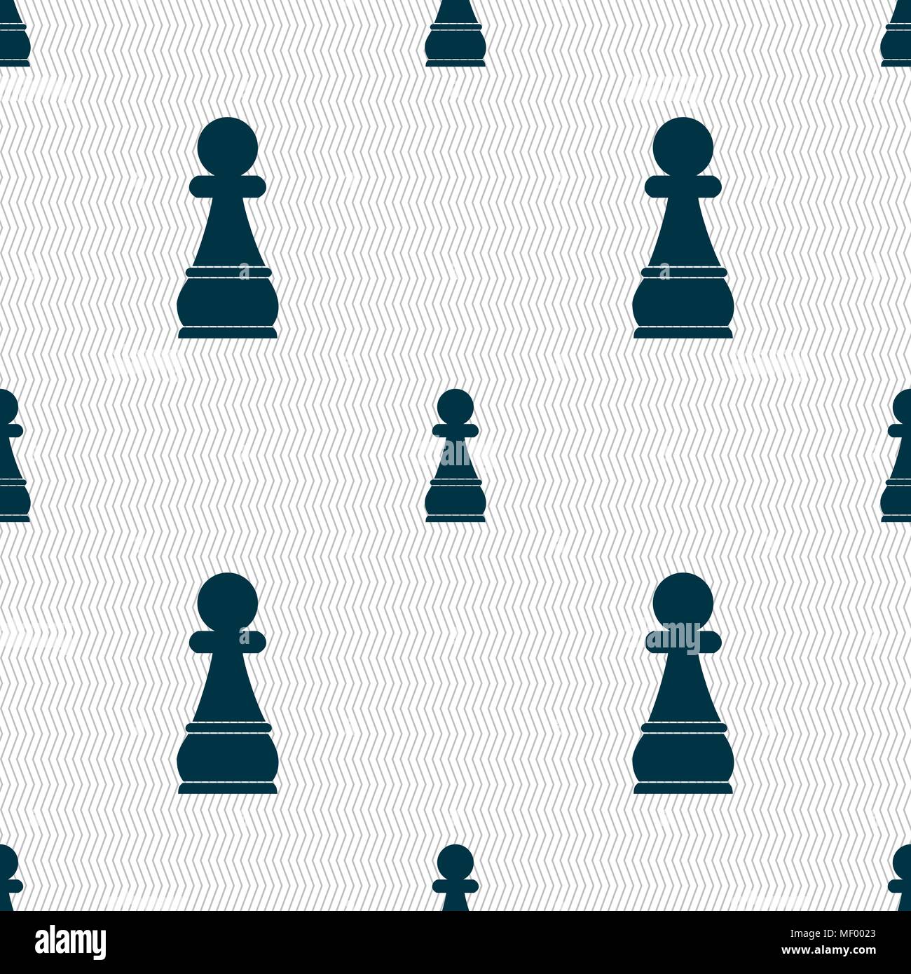 Chess Pawn sign. Seamless pattern with geometric texture. Vector ...