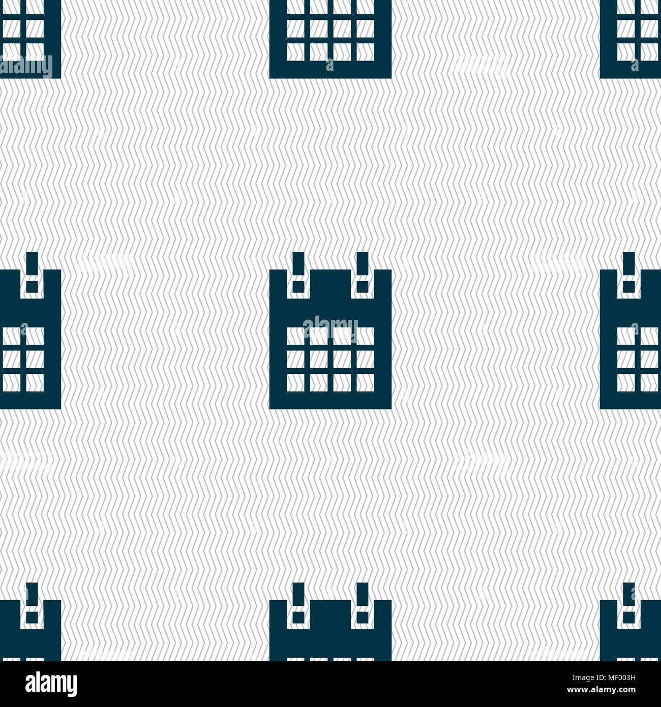 calendar page icon sign. Seamless pattern with geometric texture ...