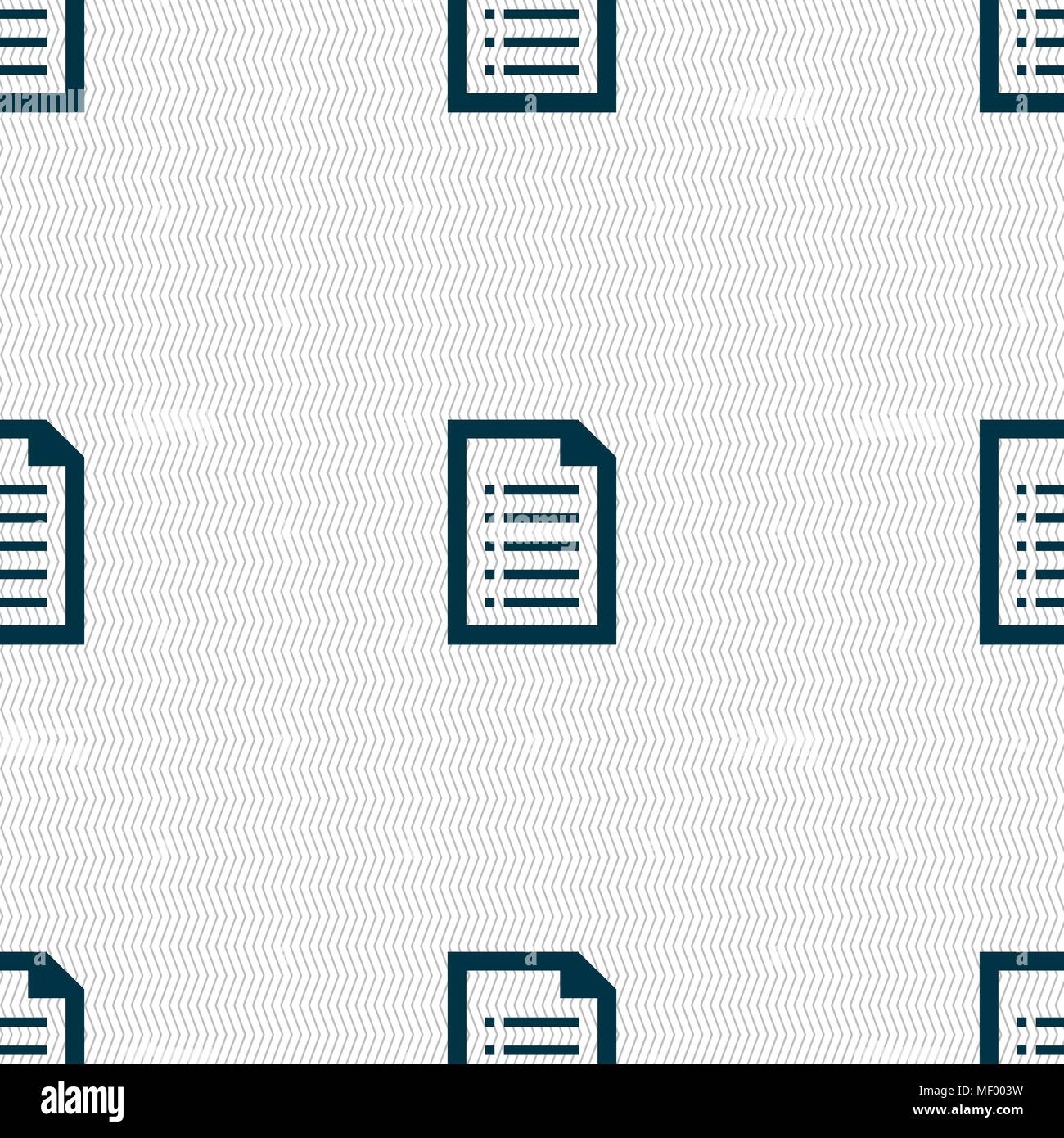 Text file icon sign. Seamless pattern with geometric texture. Vector ...