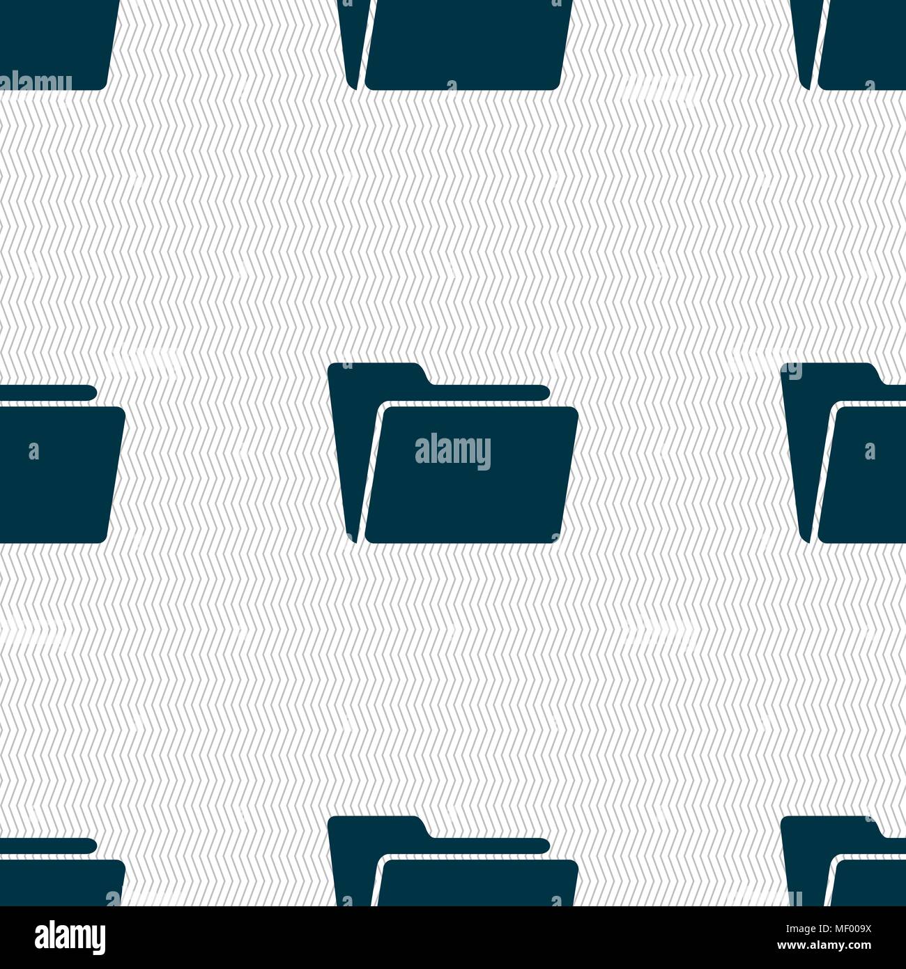 Folder icon sign. Seamless pattern with geometric texture. Vector ...