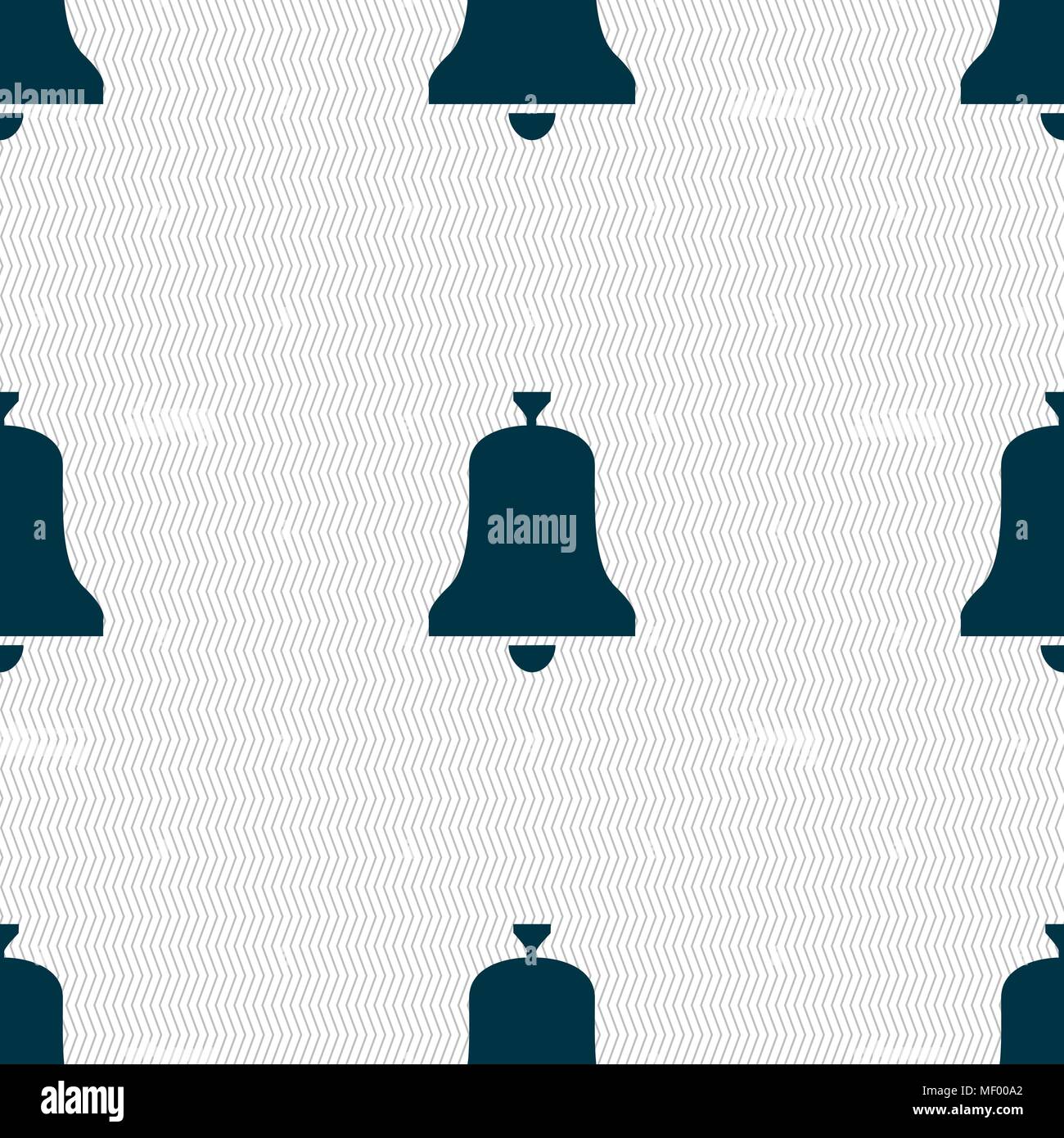 Alarm bell icon sign. Seamless pattern with geometric texture. Vector ...
