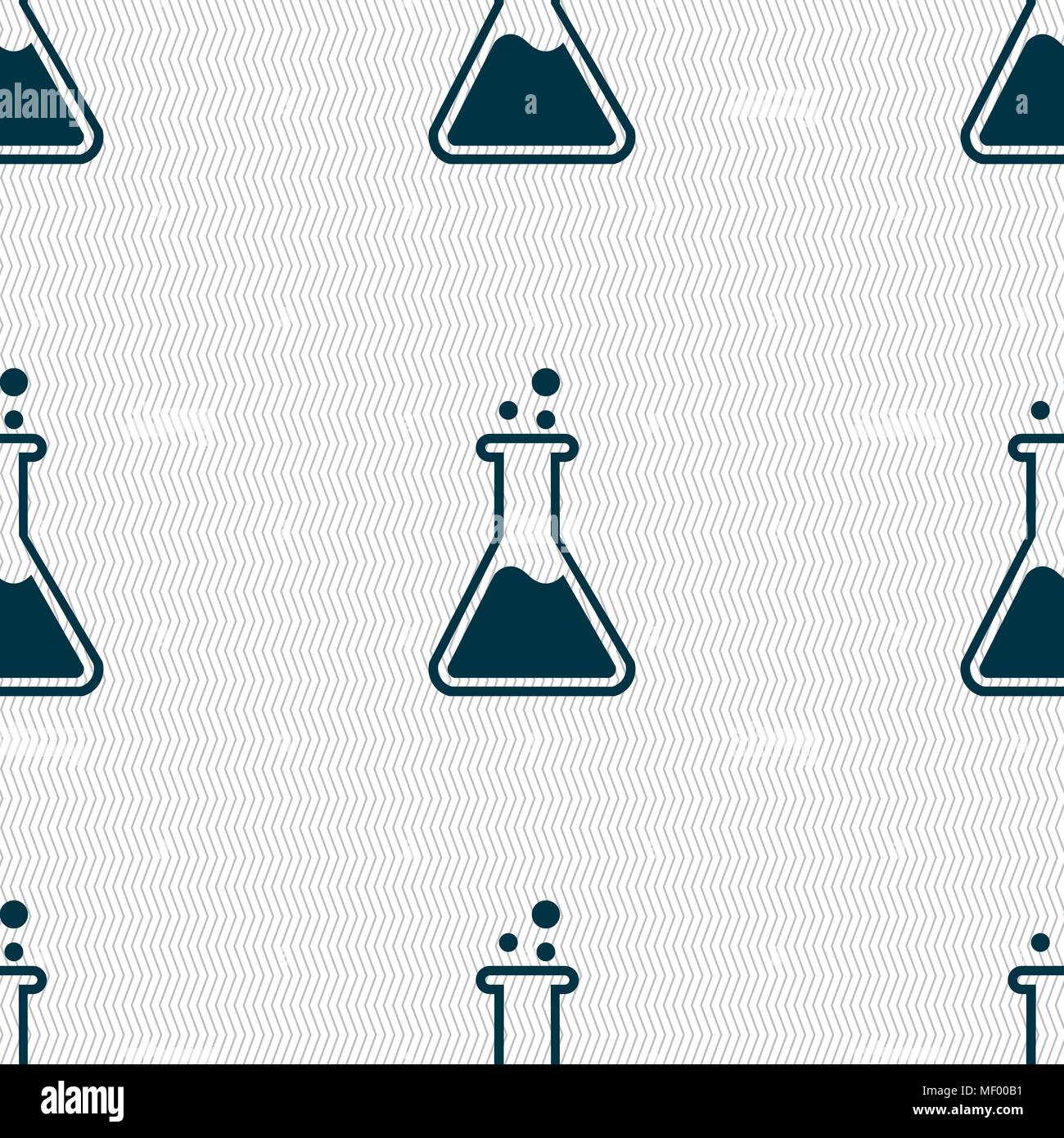 Flask icon sign. Seamless pattern with geometric texture. Vector ...