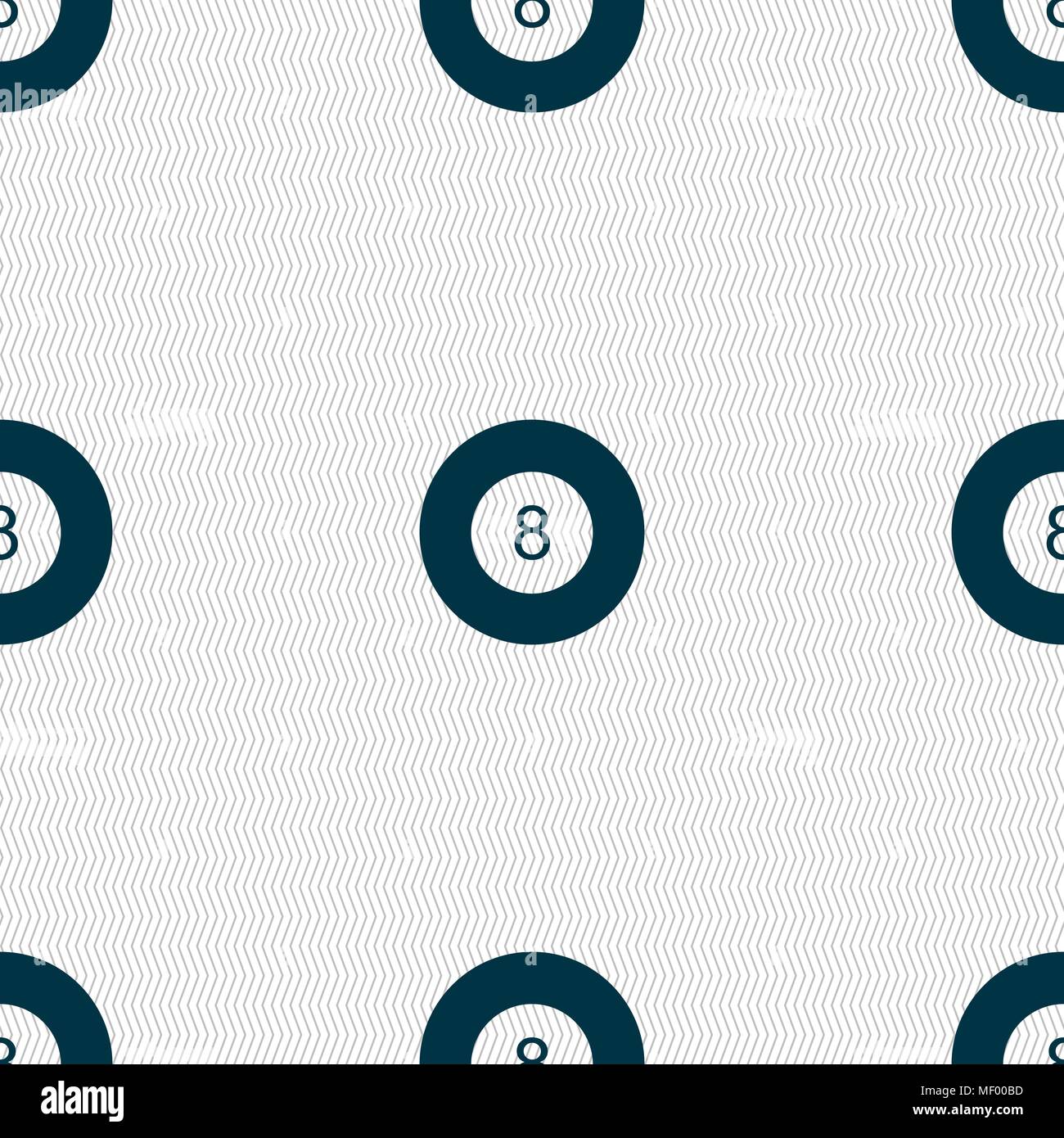 Eightball, Billiards icon sign. Seamless pattern with geometric texture ...
