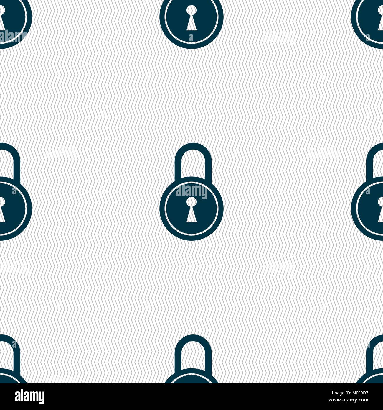 closed lock icon sign. Seamless pattern with geometric texture. Vector illustration Stock Vector ...