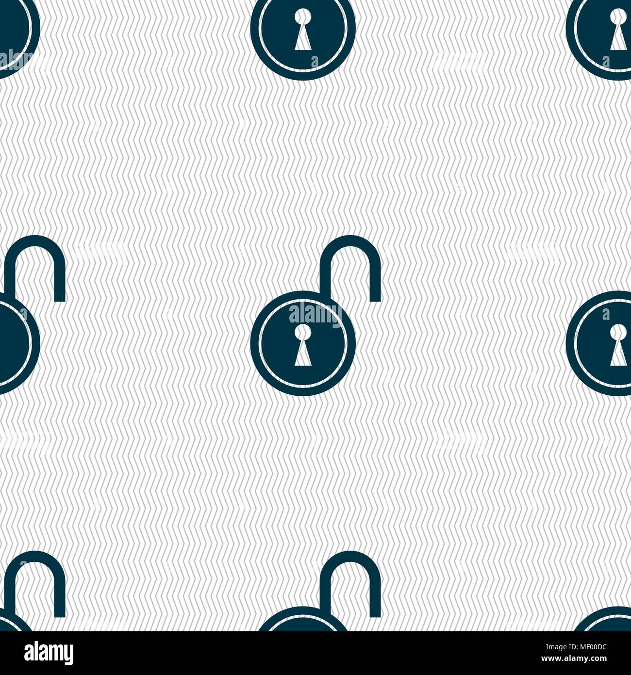 open lock icon sign. Seamless pattern with geometric texture. Vector ...