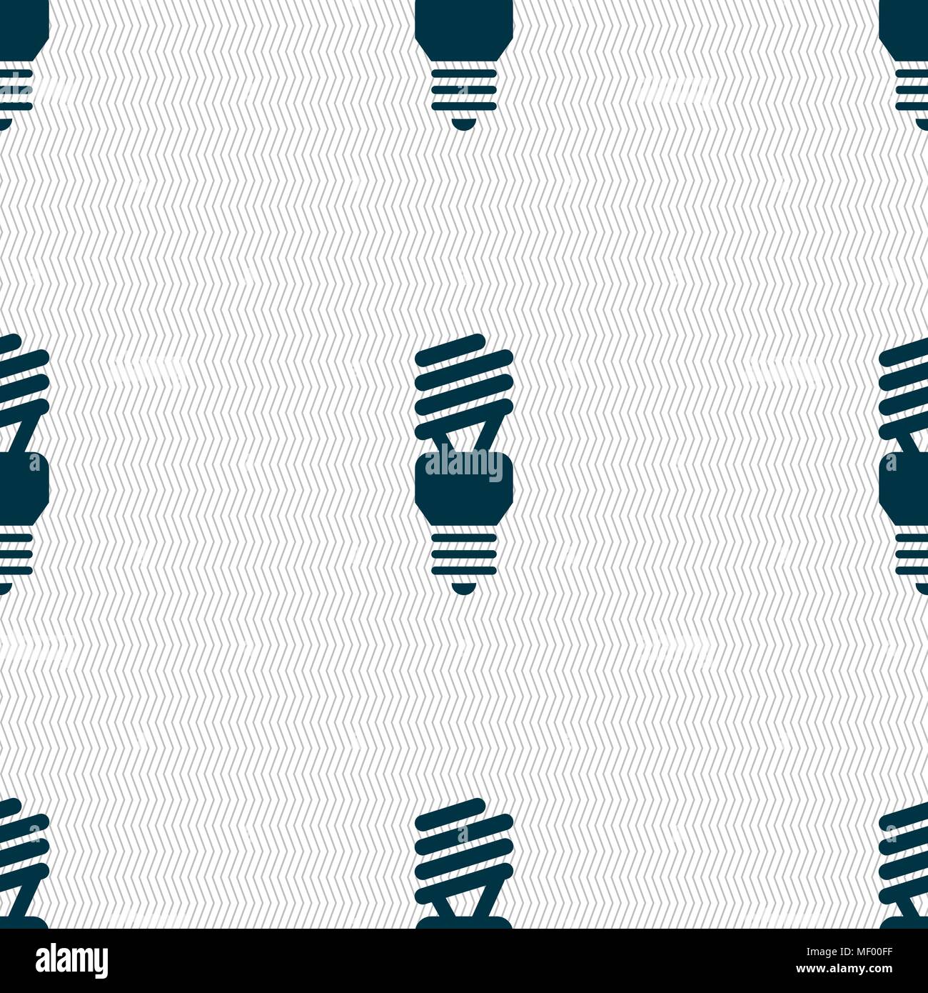 fluorescent lamp icon sign. Seamless pattern with geometric texture ...