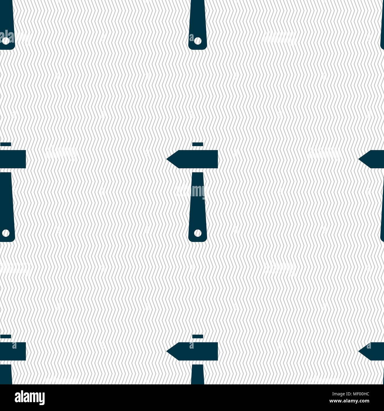 hammer icon sign. Seamless pattern with geometric texture. Vector ...