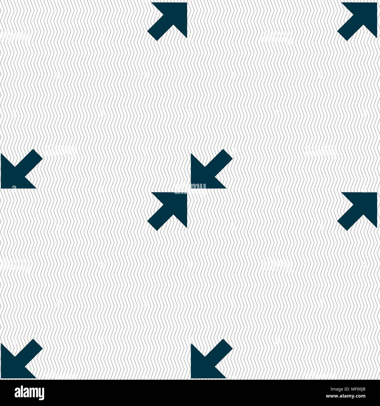 Exit full screen icon sign. Seamless pattern with geometric texture ...