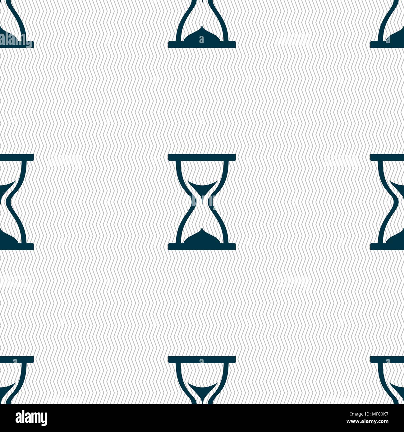 hourglass icon sign. Seamless pattern with geometric texture. Vector ...