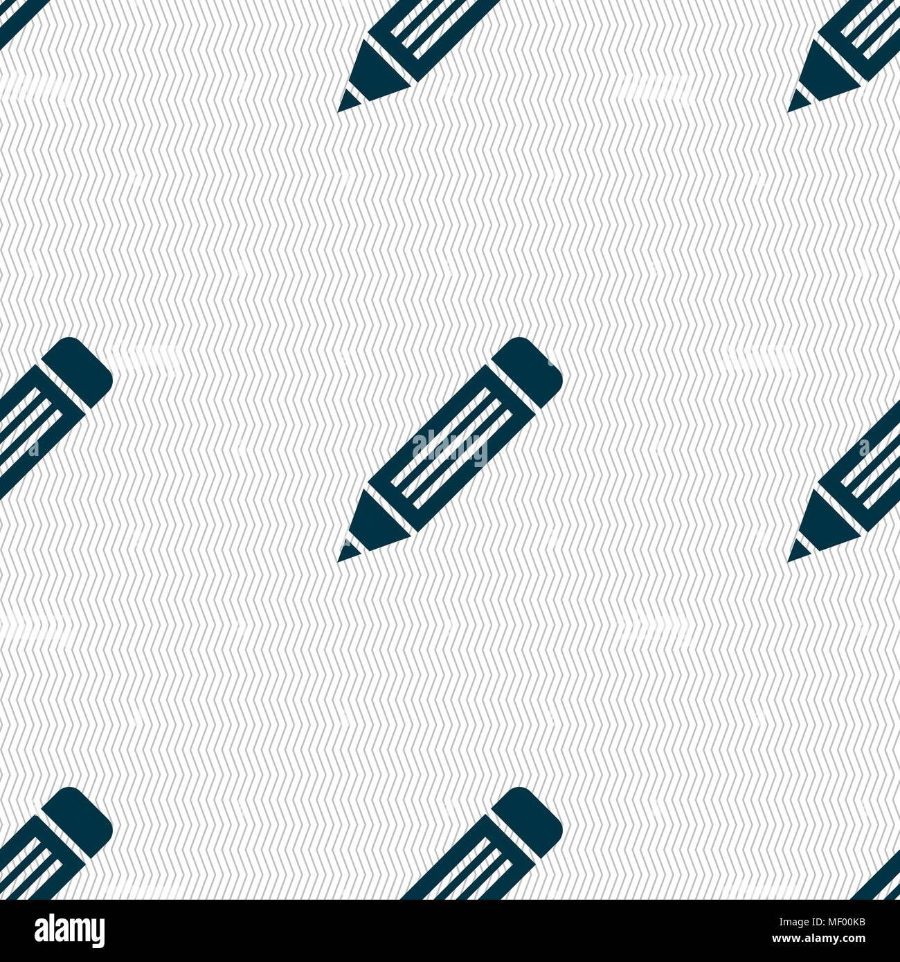 pen icon sign. Seamless pattern with geometric texture. Vector ...