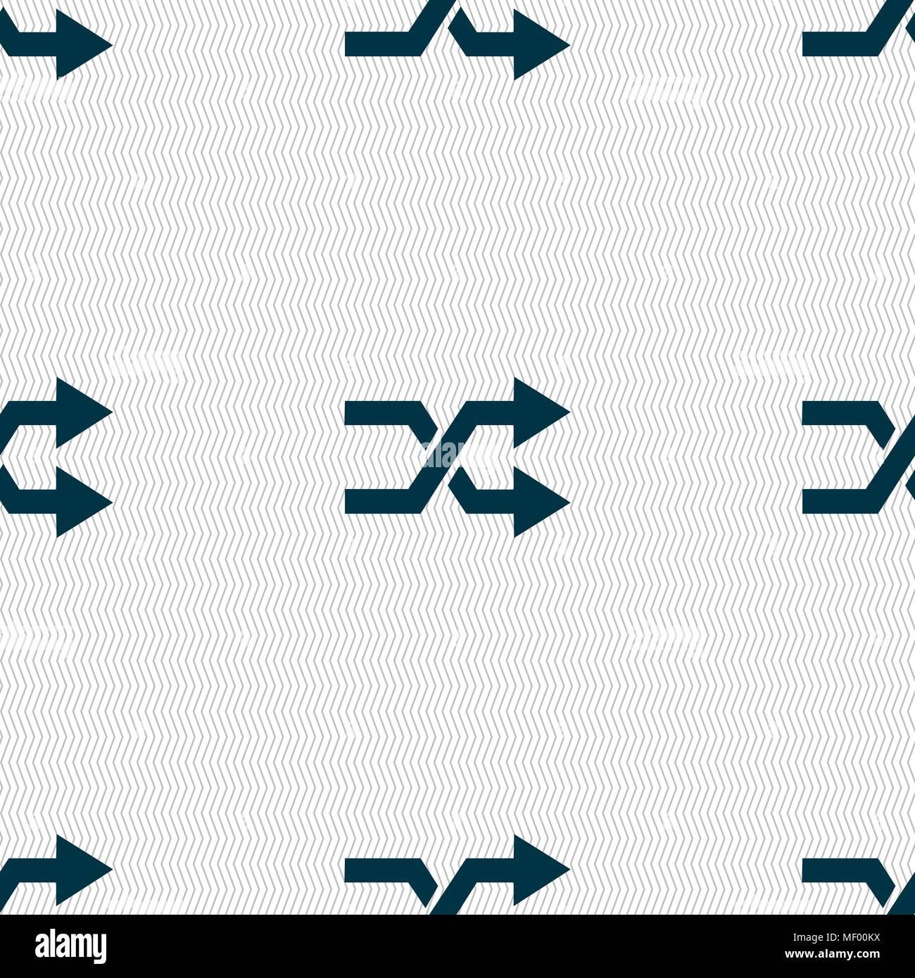 shuffle icon sign. Seamless pattern with geometric texture. Vector ...