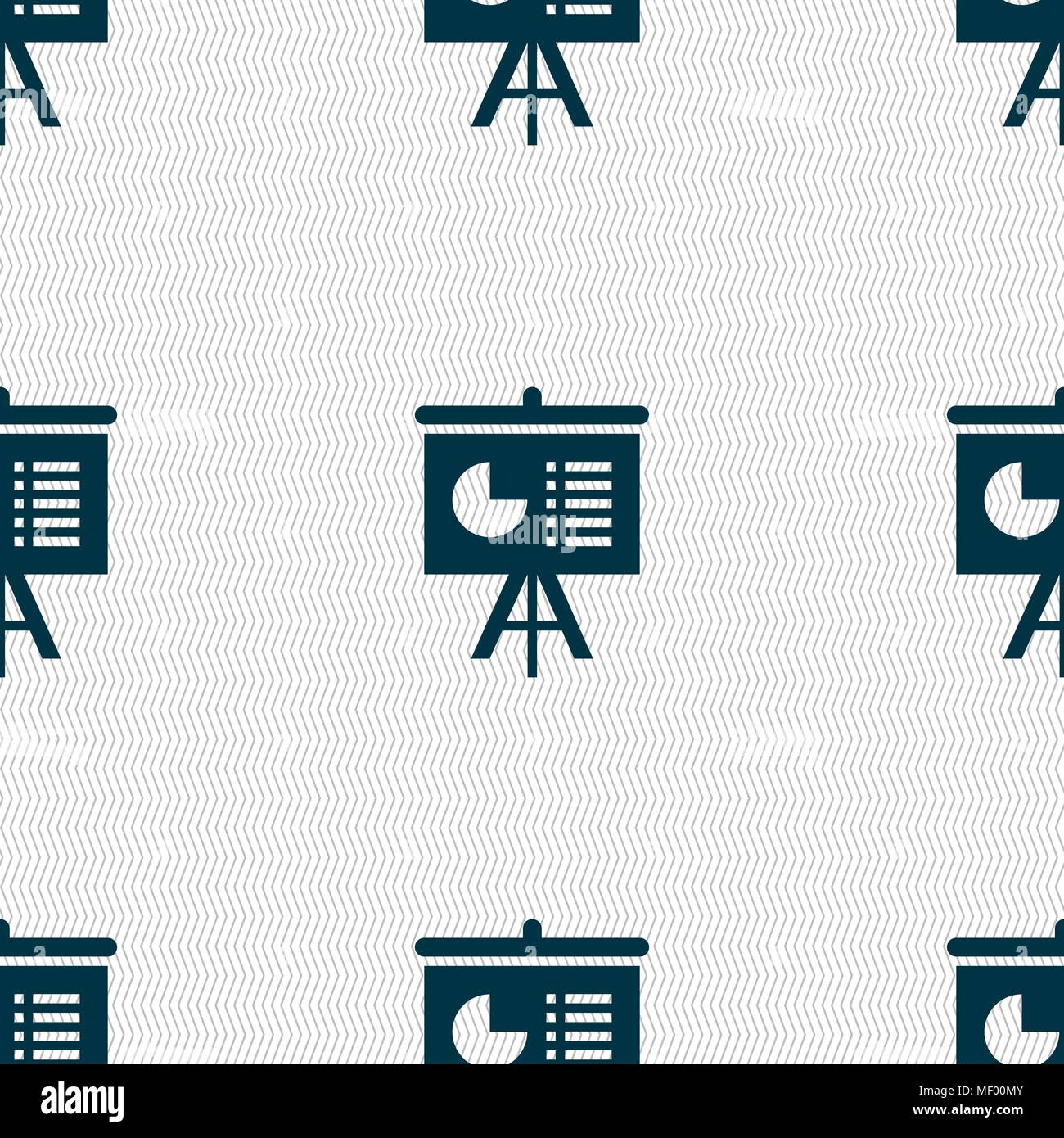 presentation board icon sign. Seamless pattern with geometric texture ...