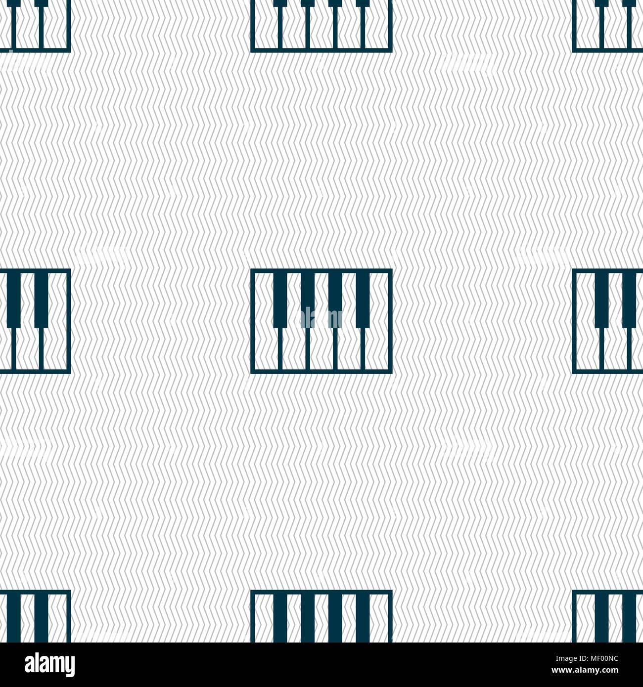 piano key icon sign. Seamless pattern with geometric texture. Vector ...