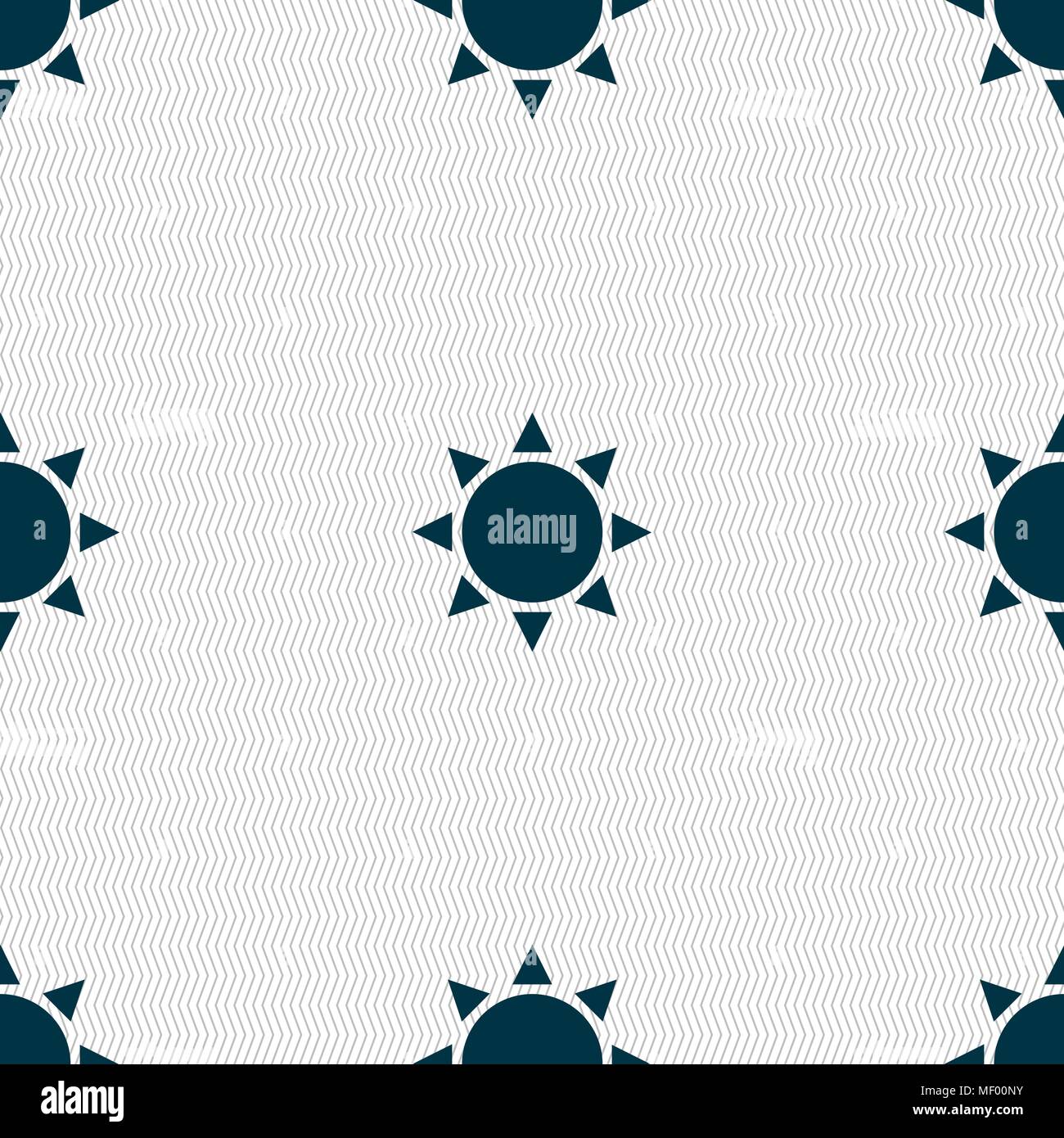 Sun icon sign. Seamless pattern with geometric texture. Vector ...