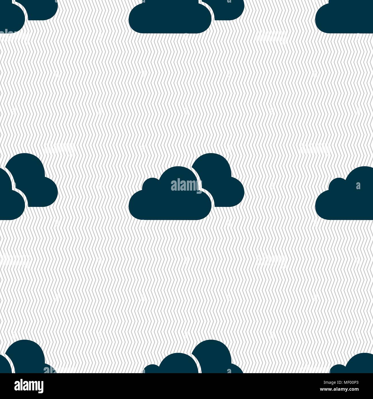 clouds icon sign. Seamless pattern with geometric texture. Vector ...