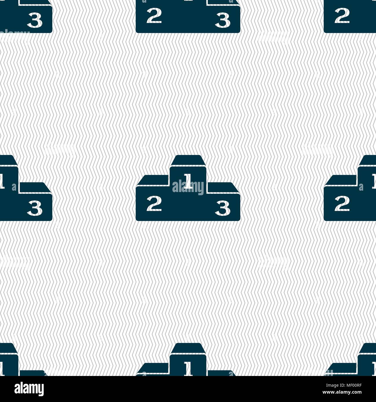 Podium icon sign. Seamless pattern with geometric texture. Vector ...