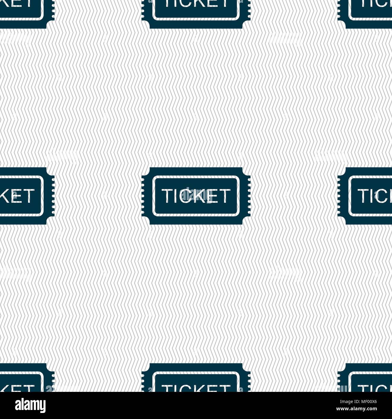 Ticket icon sign. Seamless pattern with geometric texture. Vector ...