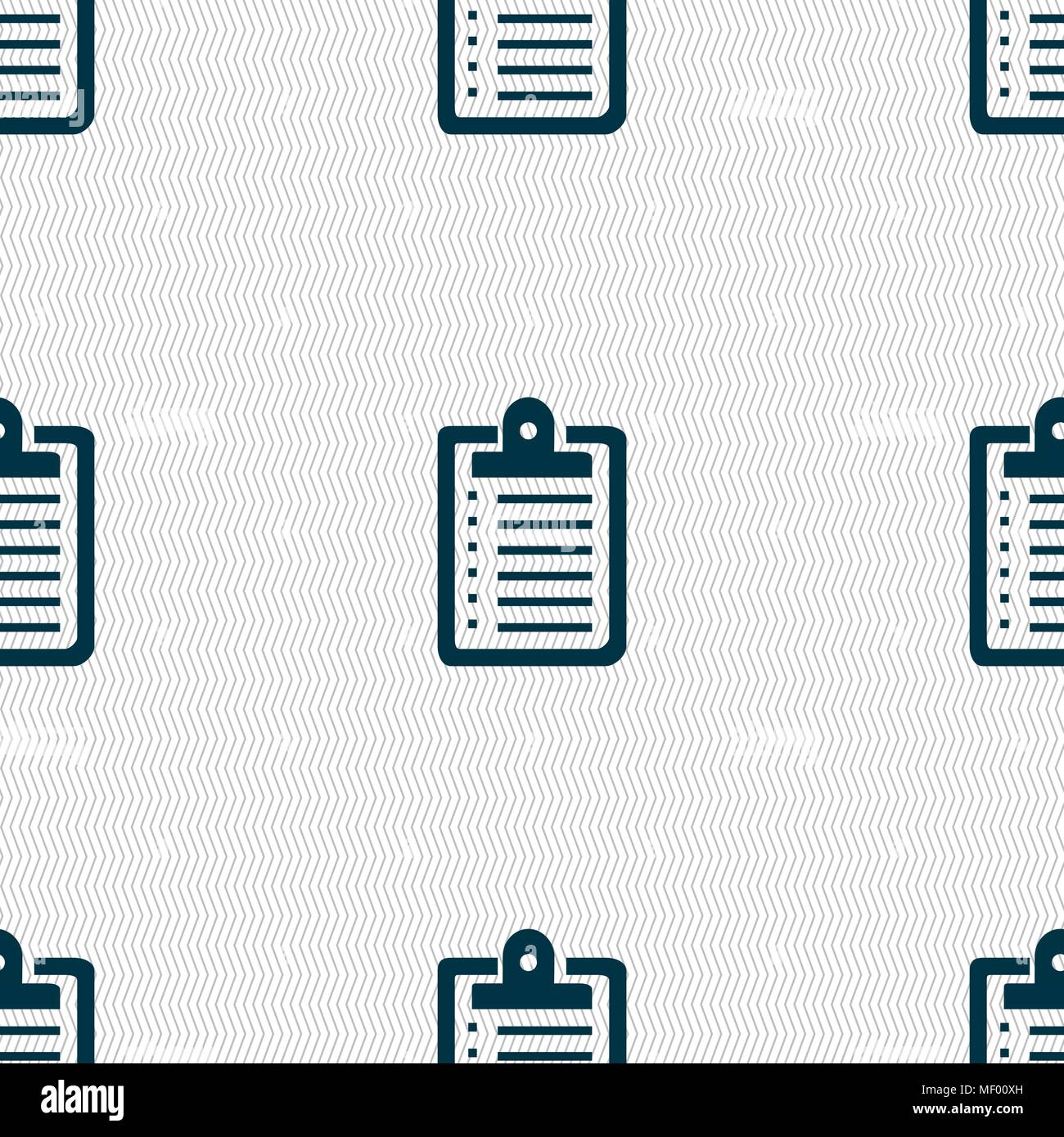 notebook icon sign. Seamless pattern with geometric texture. Vector ...