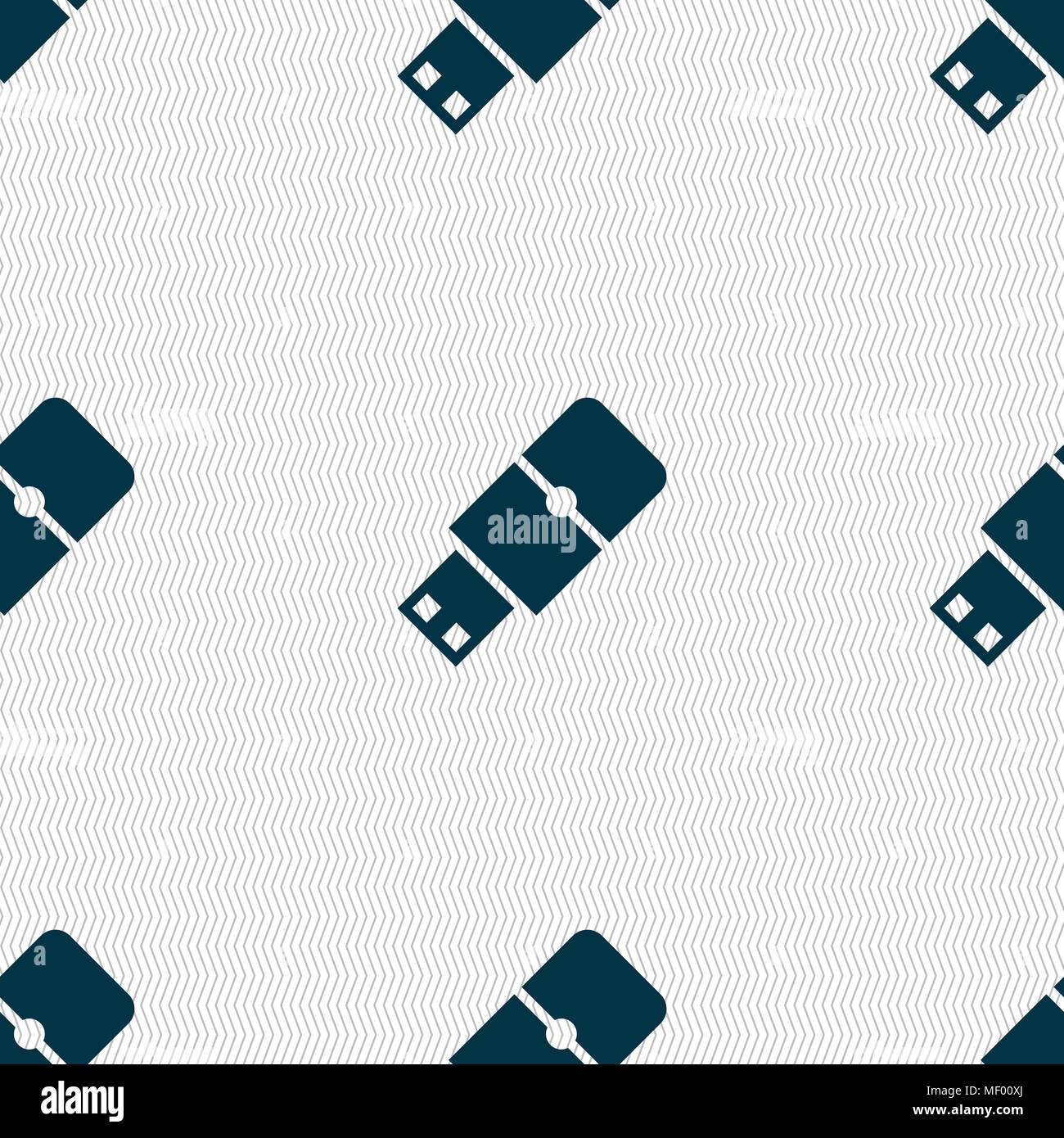 USB flash icon sign. Seamless pattern with geometric texture. Vector ...