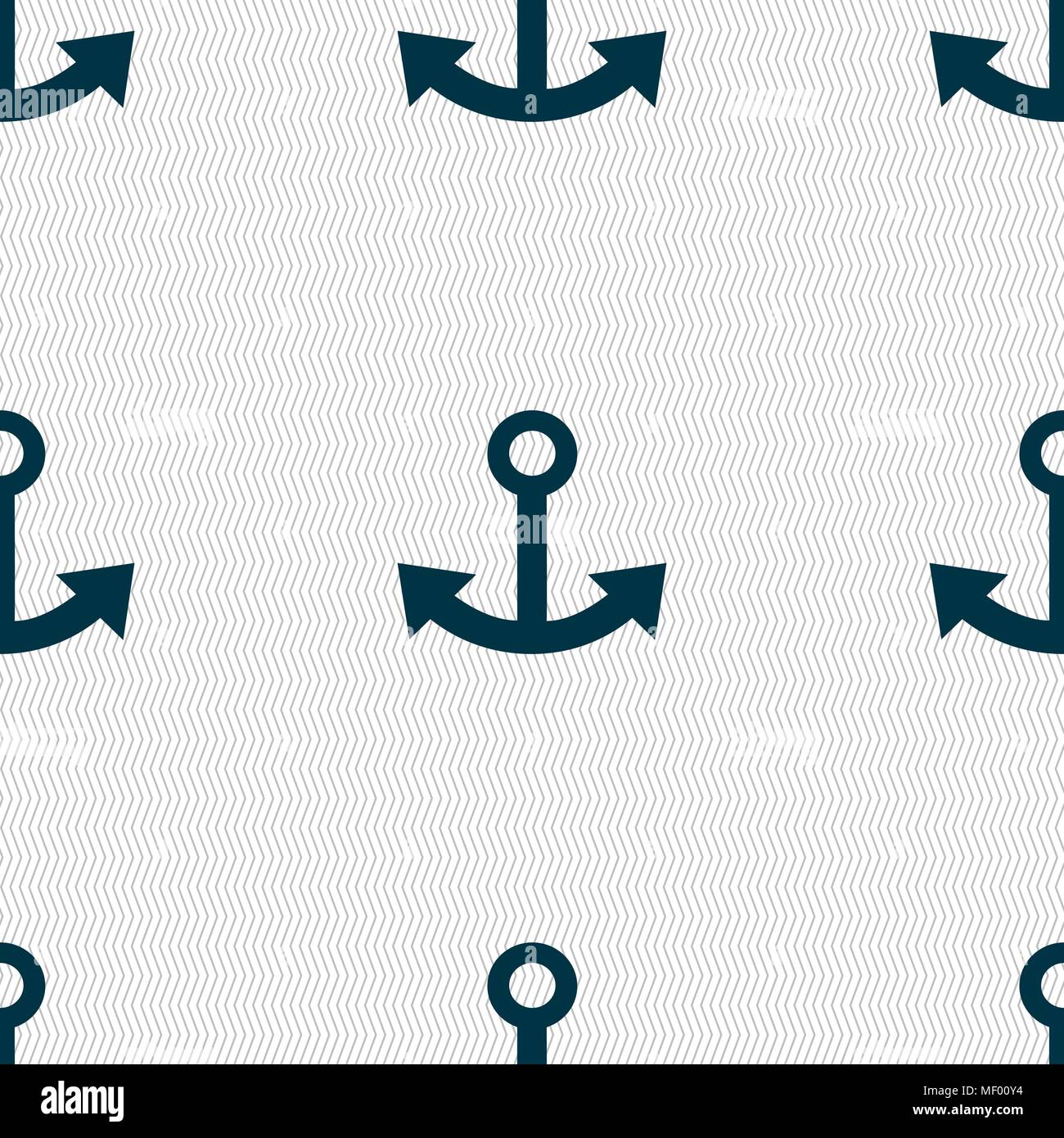Anchor icon sign. Seamless pattern with geometric texture. Vector ...