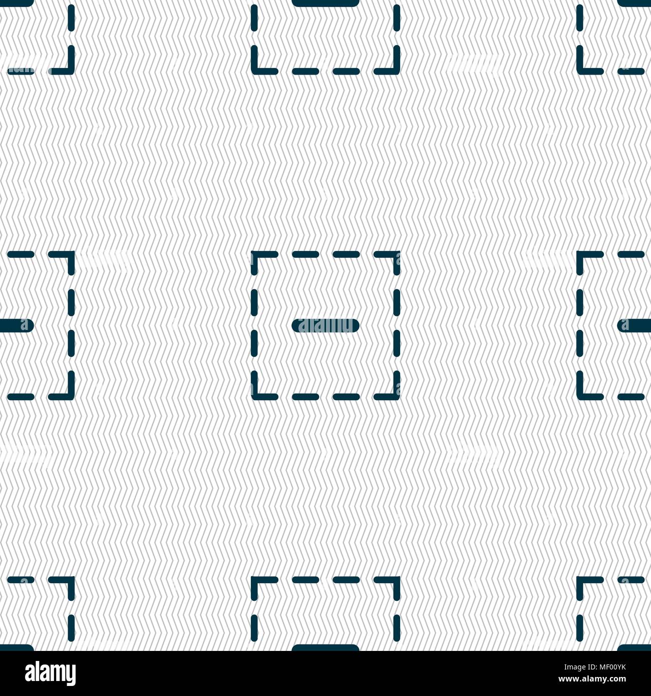 The minus in a square icon sign. Seamless pattern with geometric ...