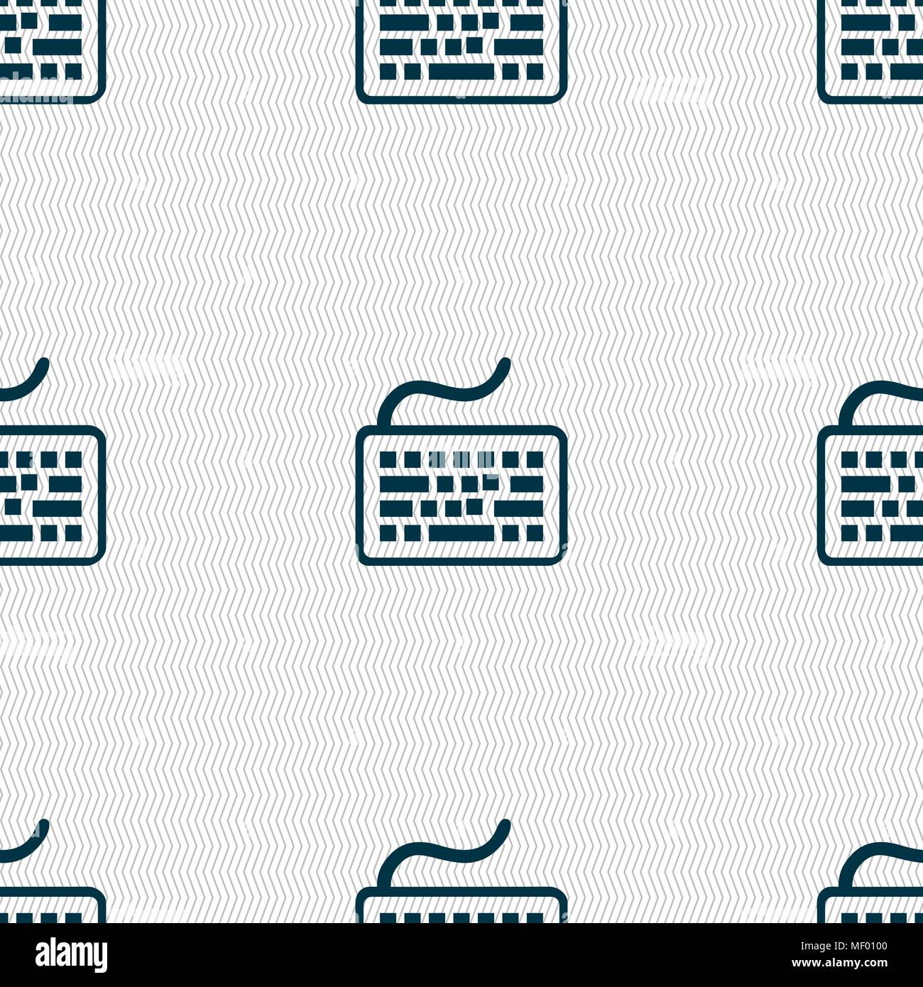 Keyboard icon sign. Seamless pattern with geometric texture. Vector illustration Stock Vector ...