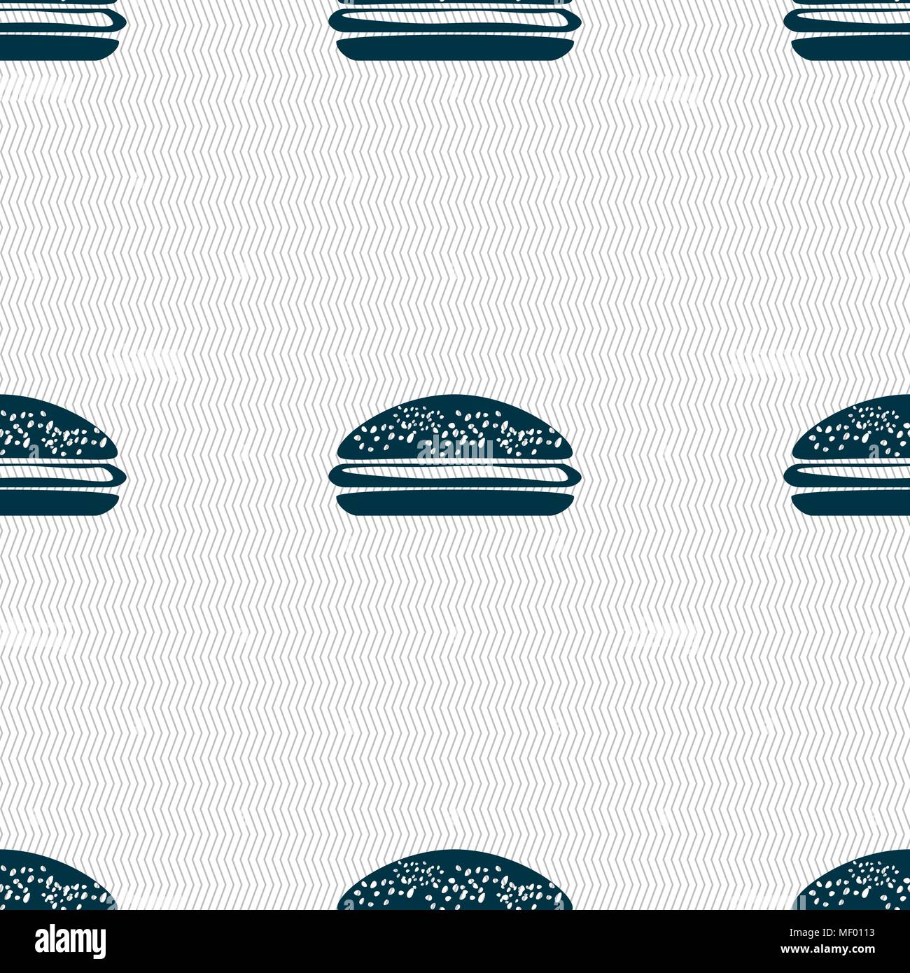 Burger, hamburger icon sign. Seamless pattern with geometric texture ...