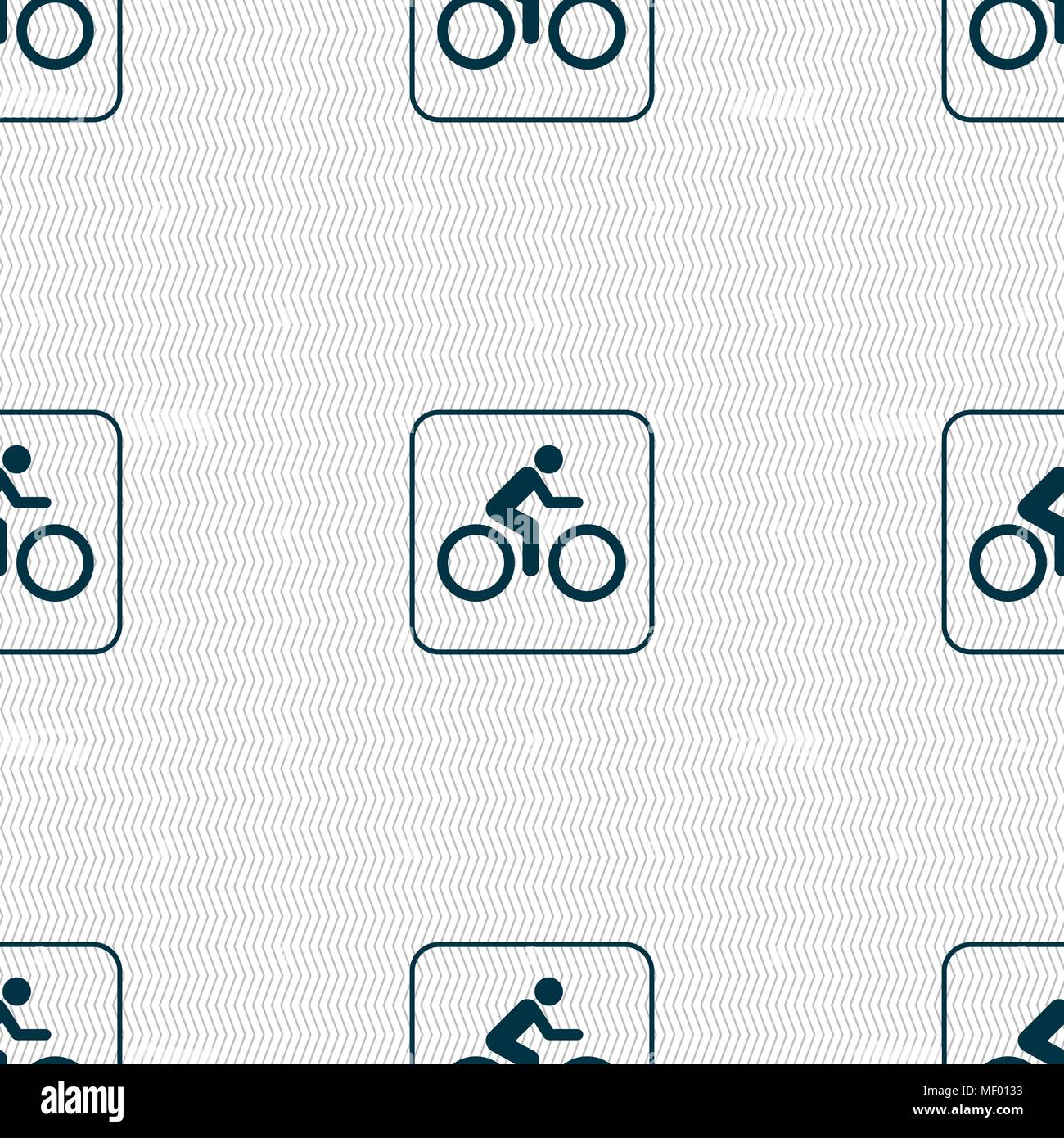 Cyclist sign. Seamless pattern with geometric texture. Vector ...
