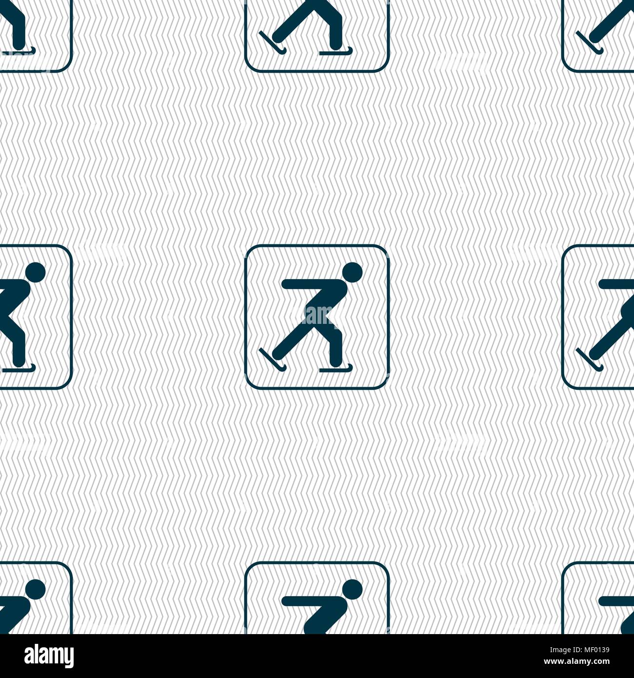 Ice skating sign. Seamless pattern with geometric texture. Vector ...
