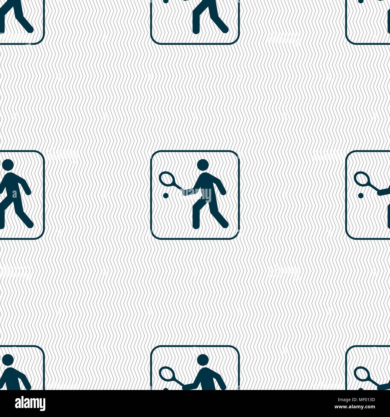 Tennis player sign. Seamless pattern with geometric texture. Vector ...
