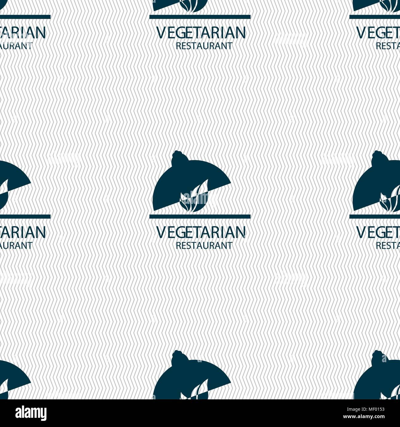 vegetarian restaurant sign. Seamless pattern with geometric texture ...