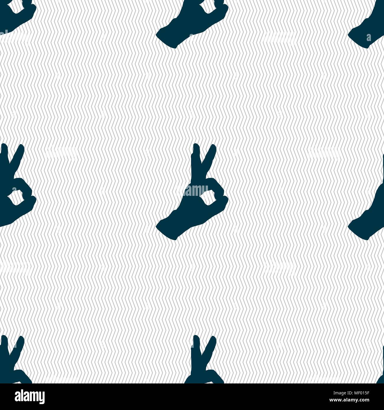 Gesture ok sign. Seamless pattern with geometric texture. Vector ...