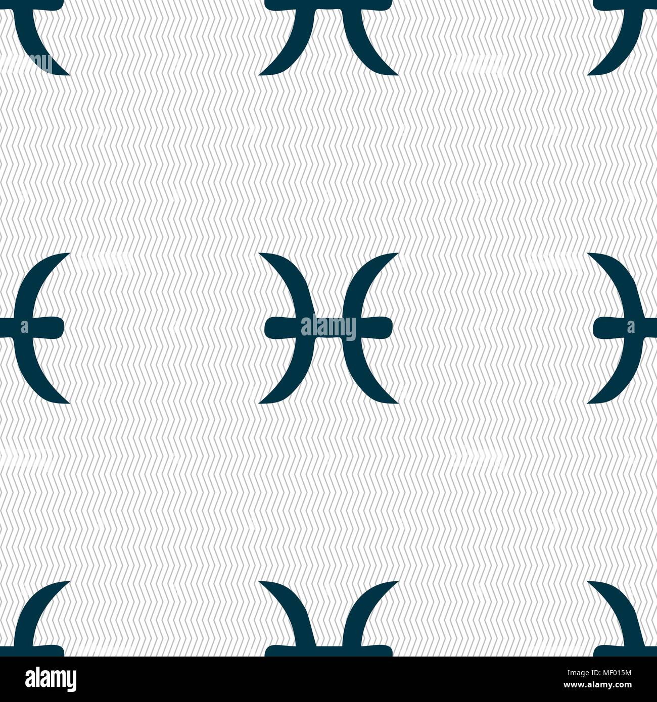 Pisces zodiac sign sign. Seamless pattern with geometric texture ...