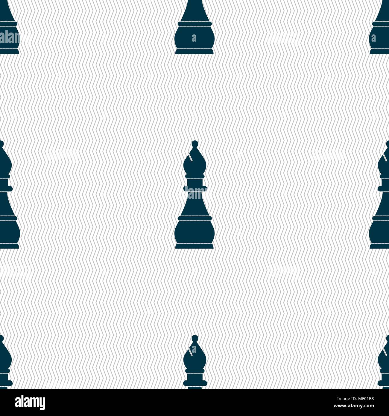 Chess bishop sign. Seamless pattern with geometric texture. Vector illustration Stock Vector ...